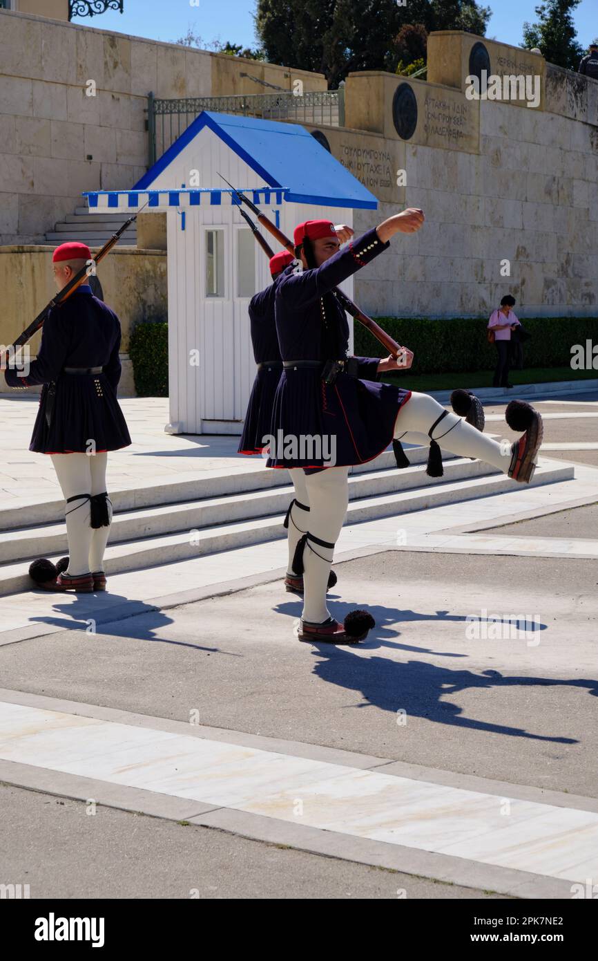 Presidential Guards performing ceremonial changing in front of the Tomb ...