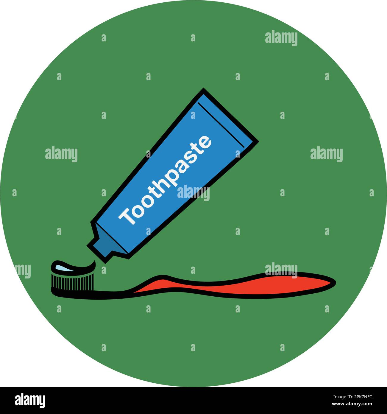 Colorful Toothbrush and Toothpaste icon. Button Style Vector EPS Stock Vector Image & Art - Alamy