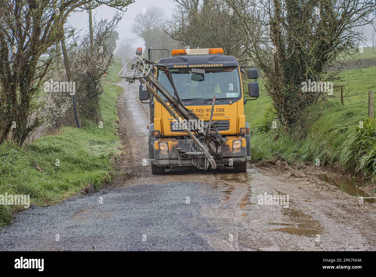 Cork County Council pot hole repair truck Stock Photo - Alamy