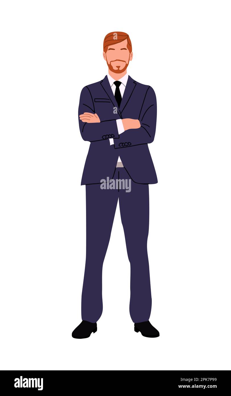 Business man character standing vector on white Stock Vector Image ...