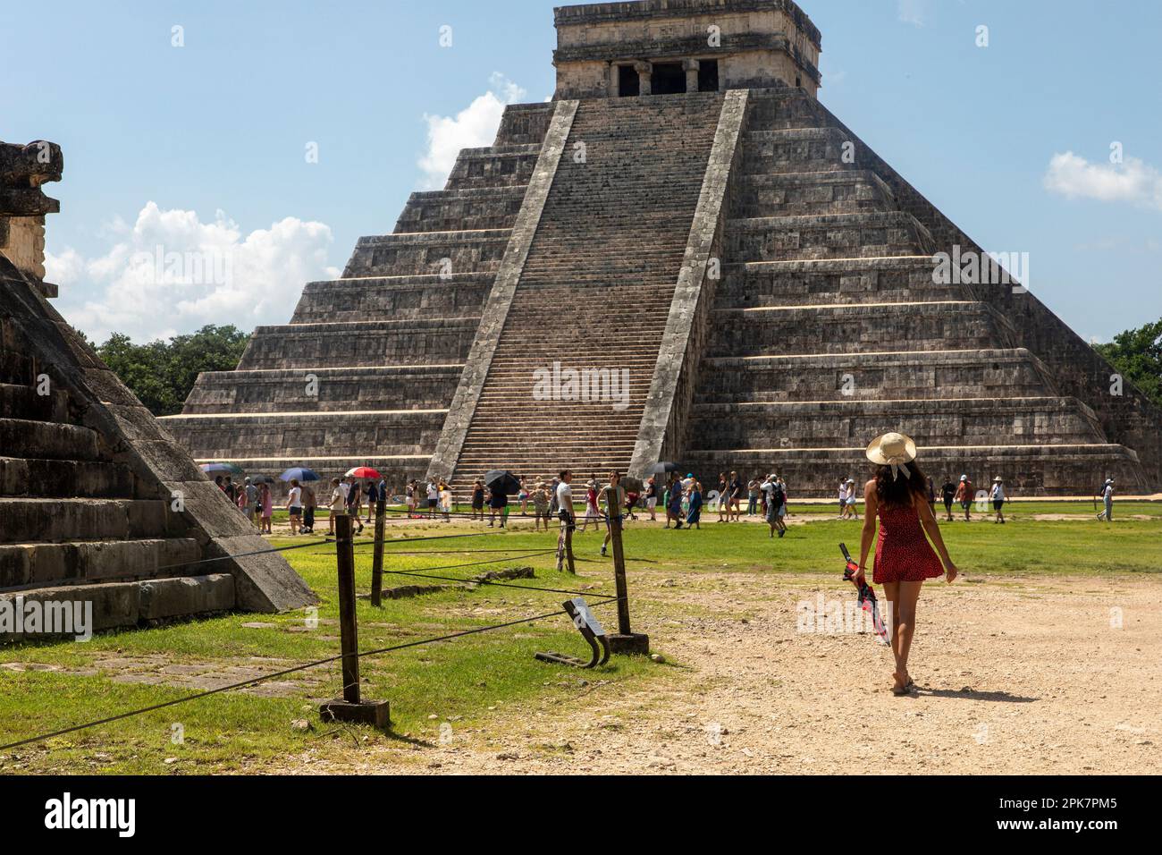 Chichen Itza, Mexico; April 6, 2023: Tourist enjoying the amazing ...