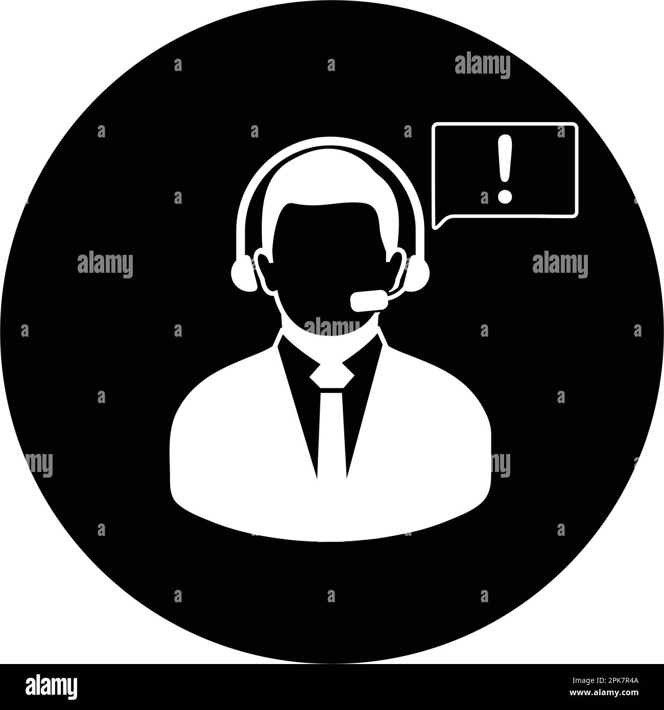 Customer Service Icon. Rounded Button style vector EPS Stock Vector ...