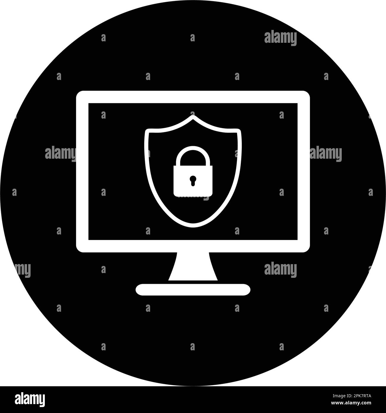 Cyber Security Icon. Rounded Button Style Editable Vector Symbol ...