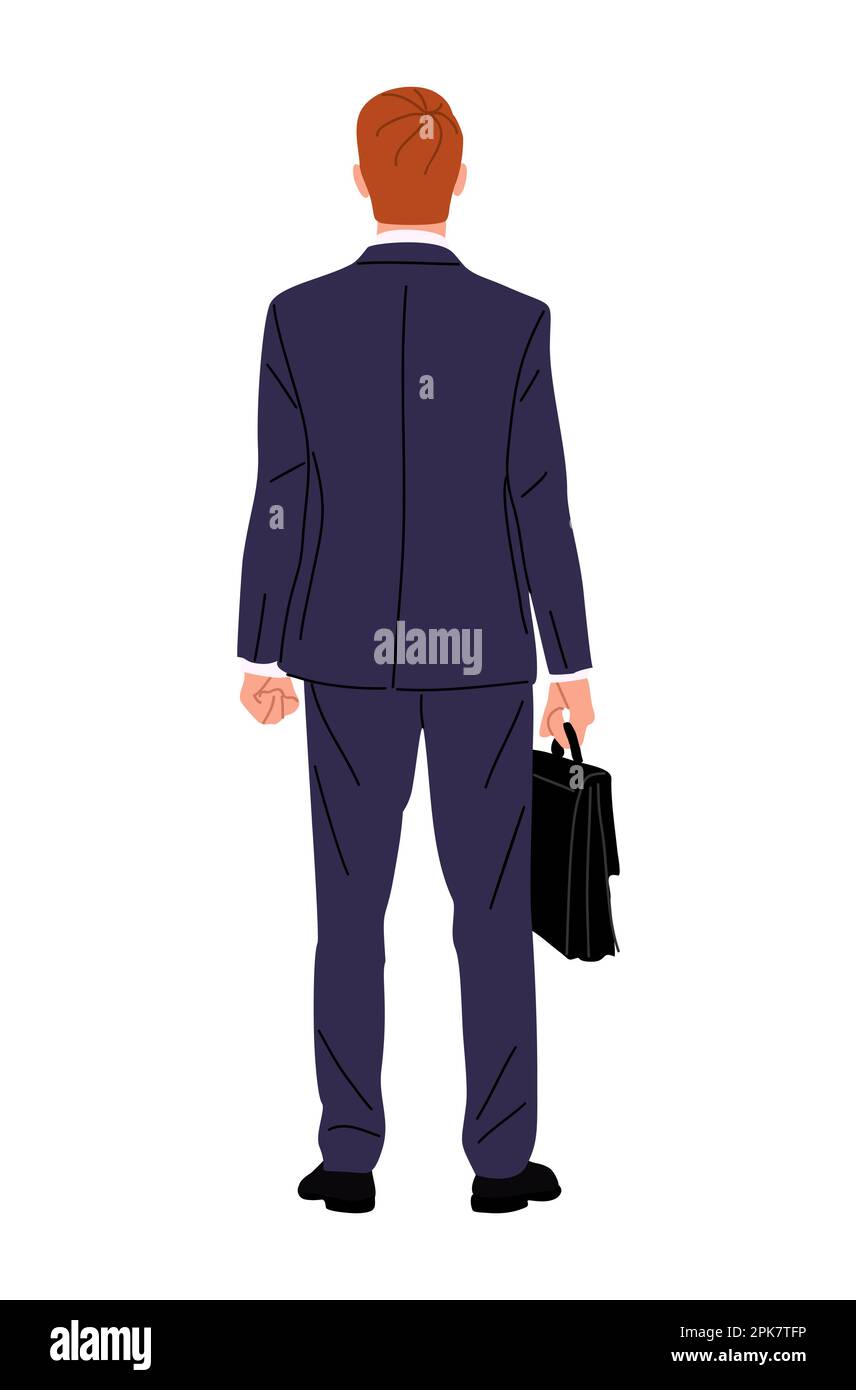 Business man character standing back view vector Stock Vector Image ...