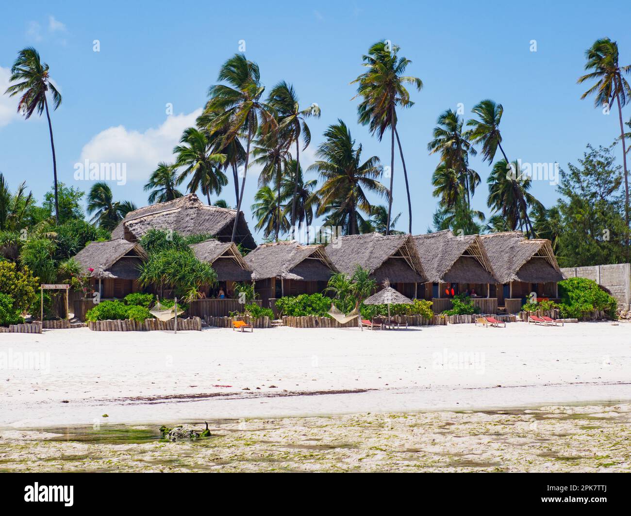 Matemwe, Zanzibar, Tanzania -January, 2021: Wooden huts of a boutique ...