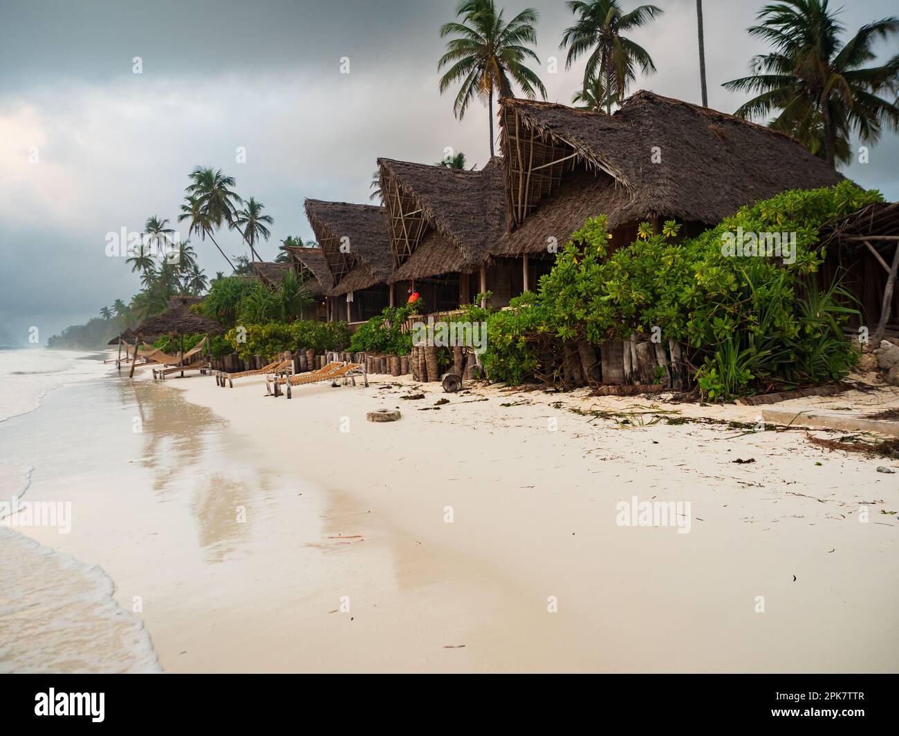 Matemwe, Zanzibar, Tanzania -January, 2021: Wooden huts of a boutique ...