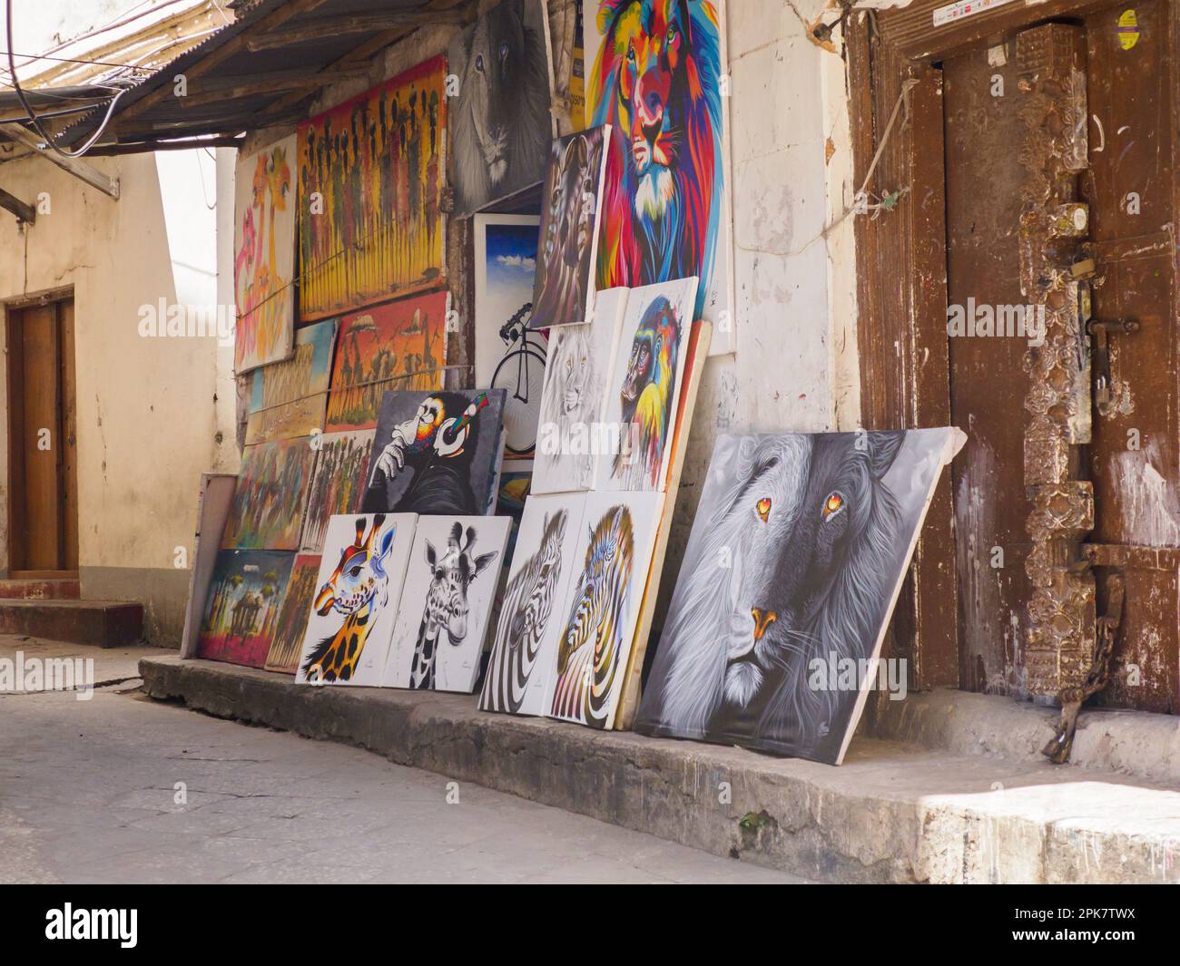 Stone Town, Zanzibar - Feb. 2021: Narrow streets of town also known as ...