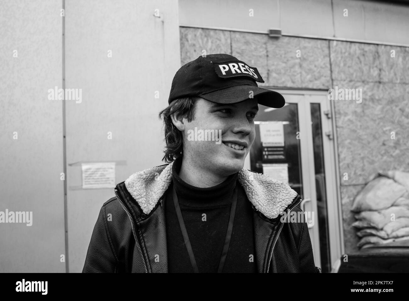 Portrait of Guillaume Ptak, a famous freelance french journalist, official correspondent for the ...