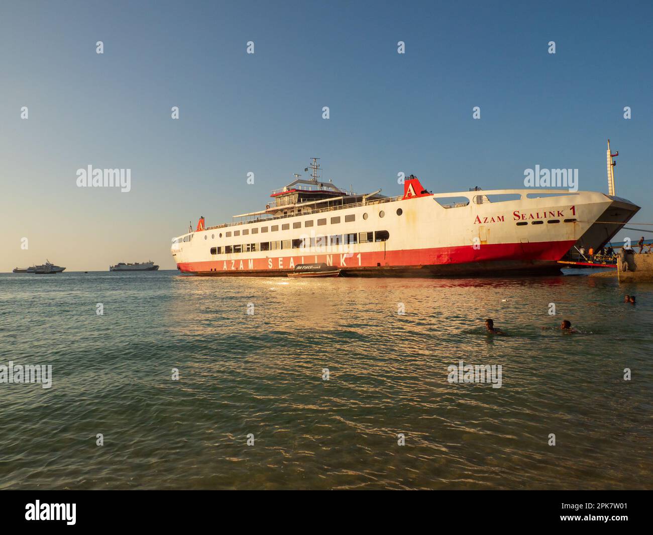 Stone Town, Zanzibar - January 2021: Passenger ferries running from the ...