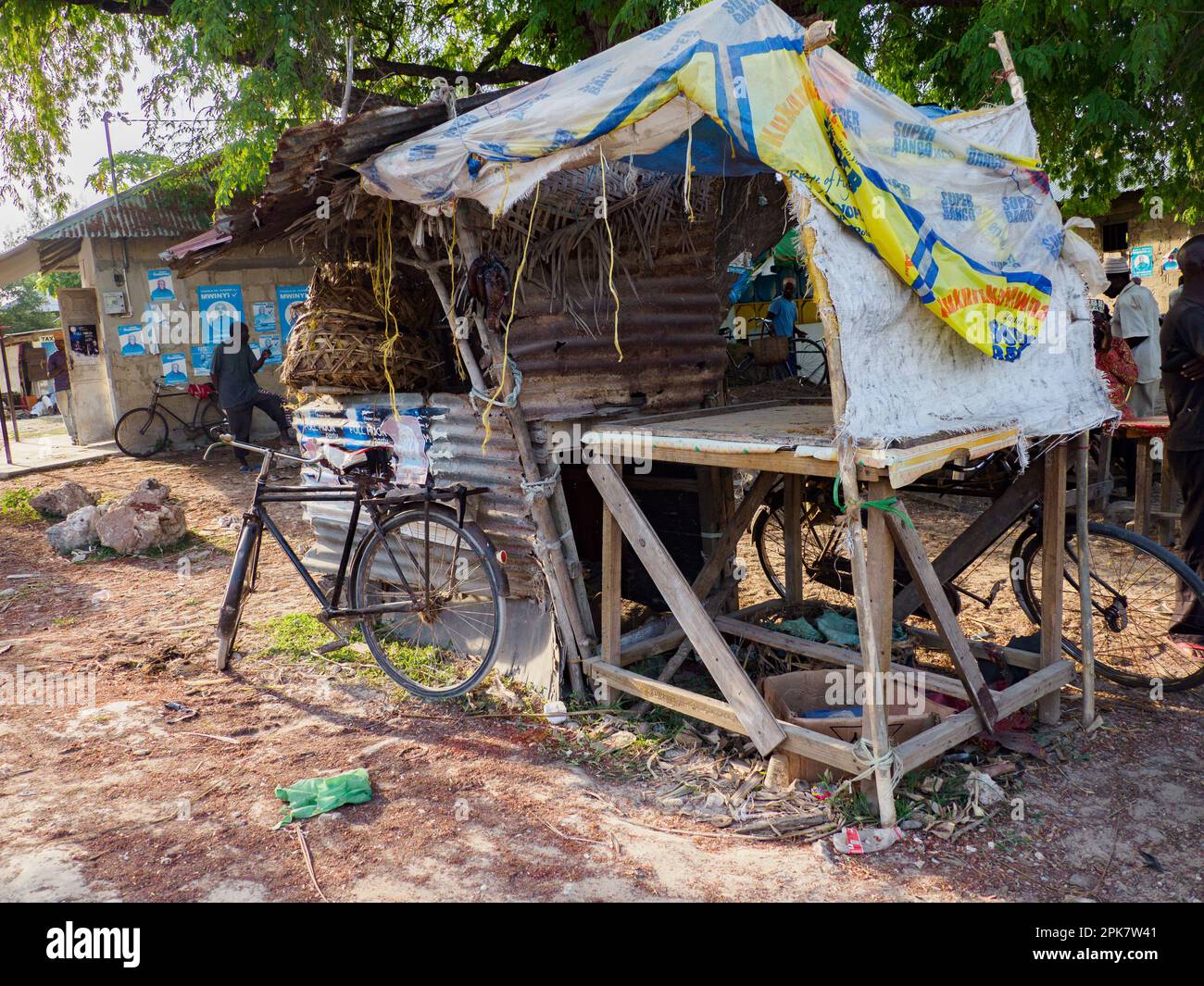 Matemwe. Tanzania - Jan, 2021: Daily live in the African village on the ...