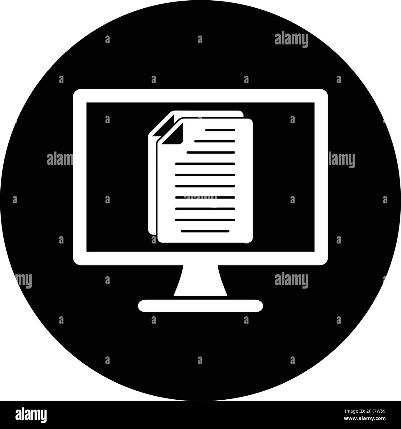 Digital Document Icon Rounded Button Style Vector Eps Stock Vector