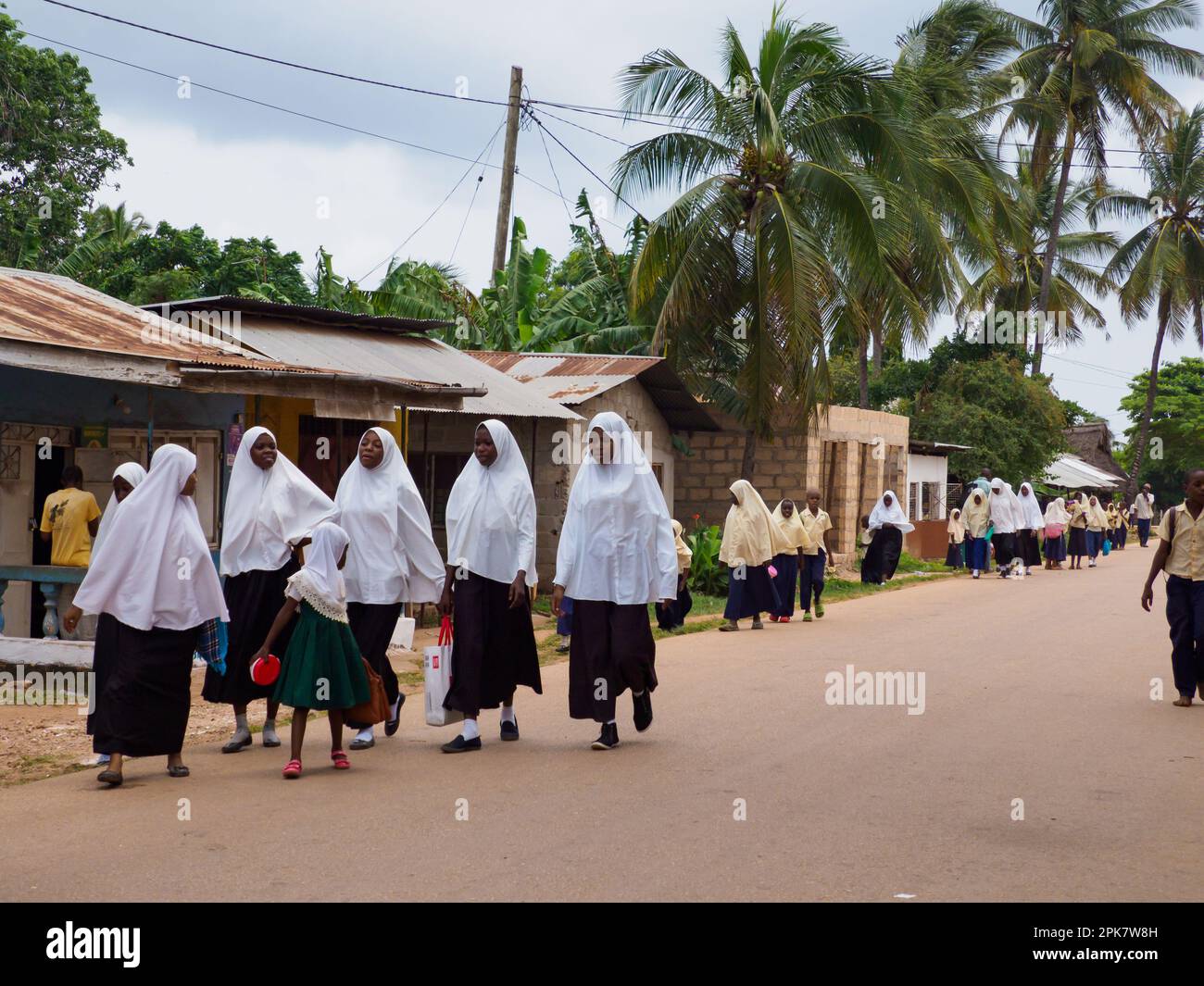 Kizimkazi, Zanzibar - January 2021: Muslim children return from school ...