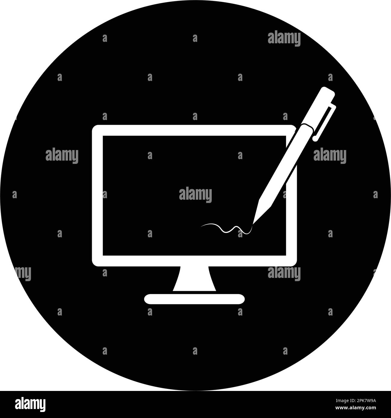 Digital Signature Icon. Rounded Button style vector EPS Stock Vector ...