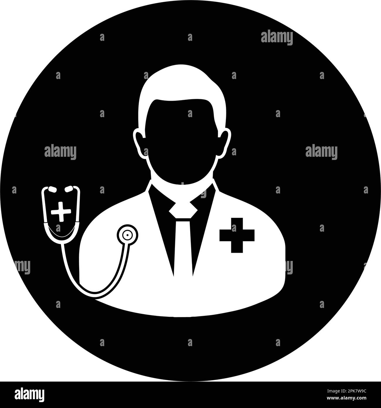 Doctor Icon. Rounded Button style vector EPS Stock Vector Image & Art ...