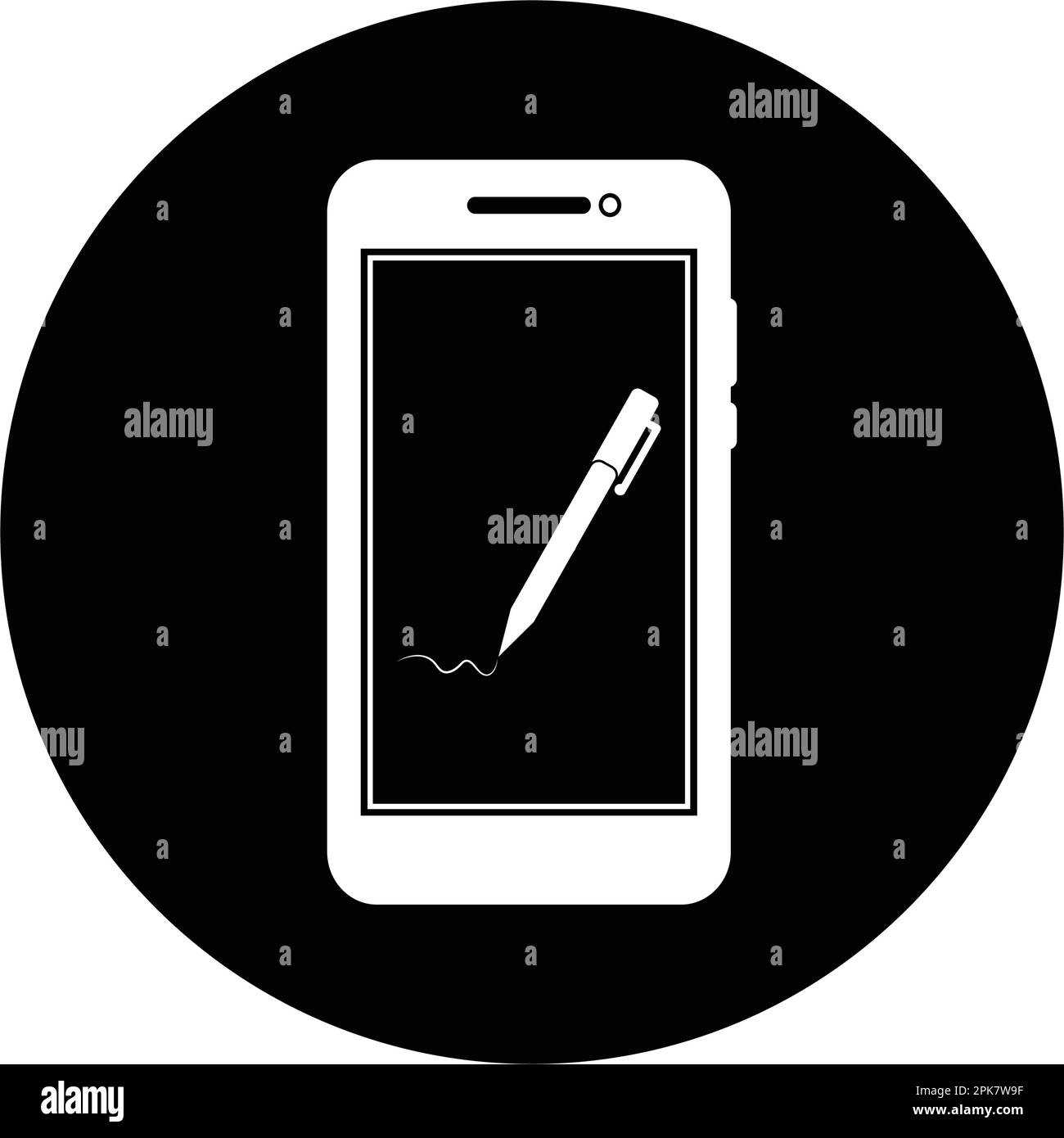 Digital Signature Icon. Rounded Button style vector EPS Stock Vector ...