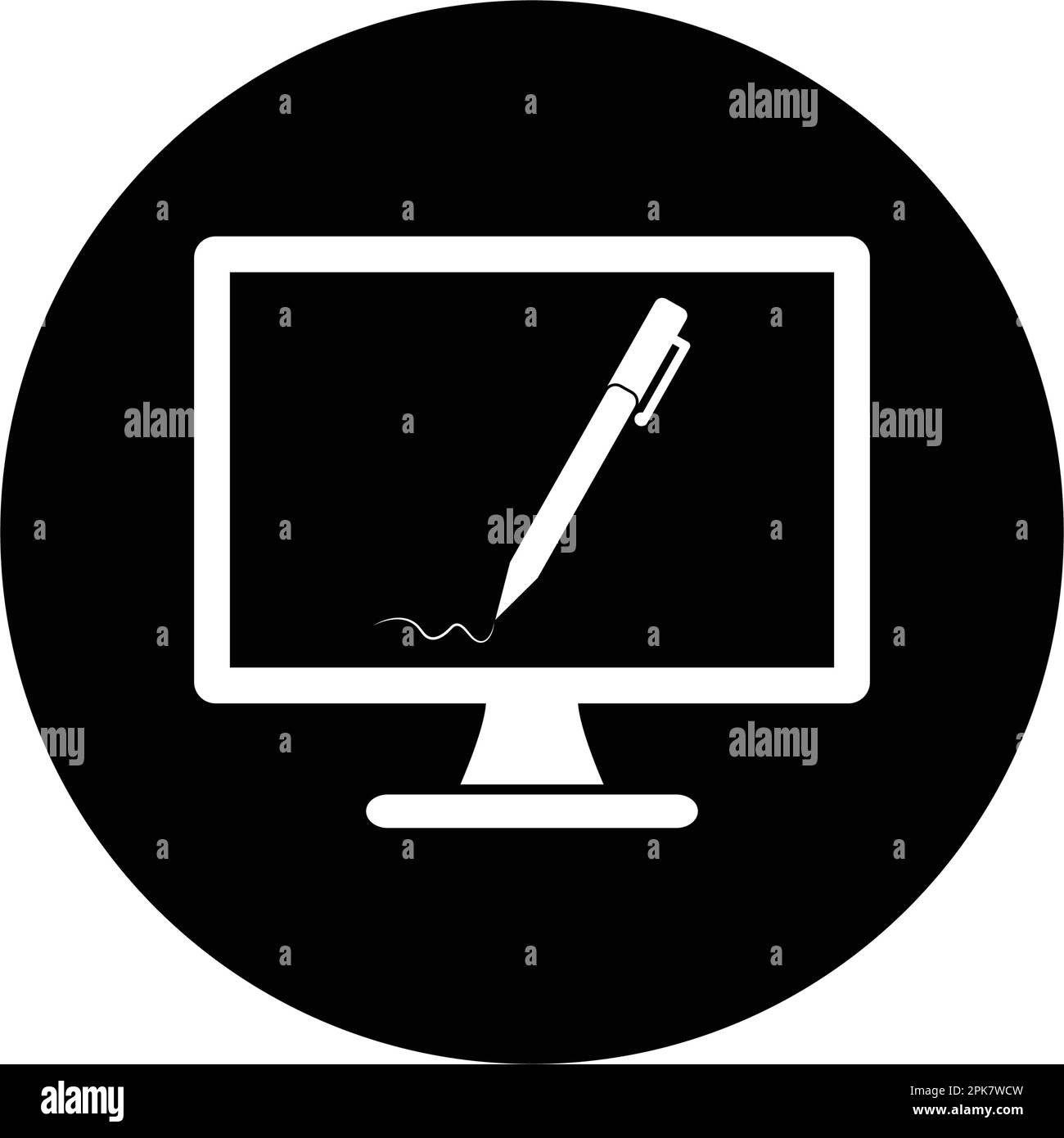 Digital Signature Icon. Rounded Button style vector EPS Stock Vector ...