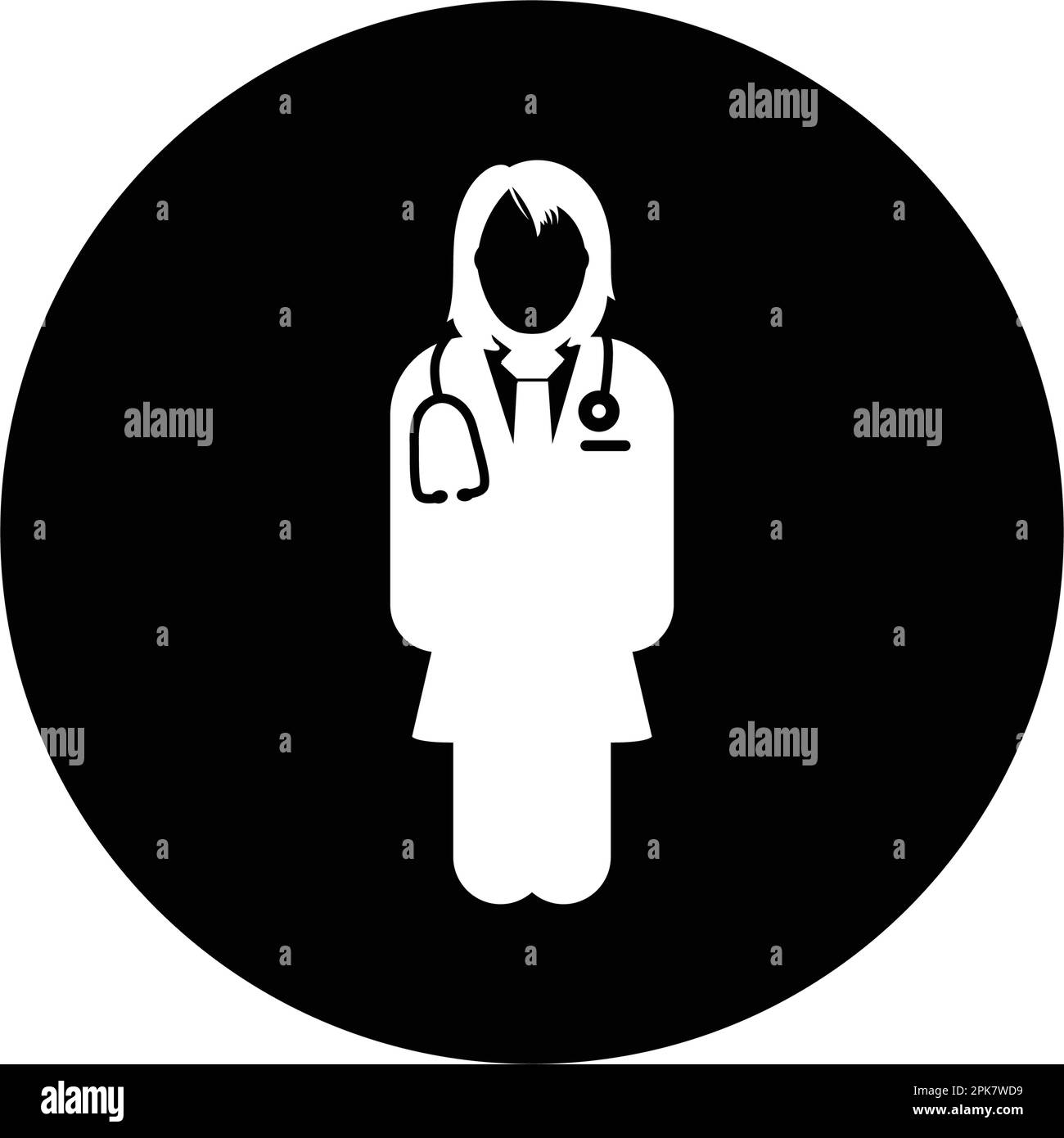 Standing Female Doctor Sign Icon. Editable Vector EPS Symbol ...