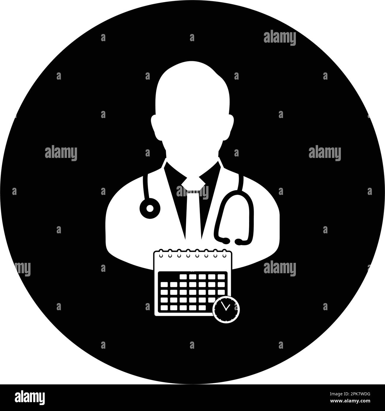 Doctor Appointment Icon. Rounded Button style vector EPS Stock Vector ...