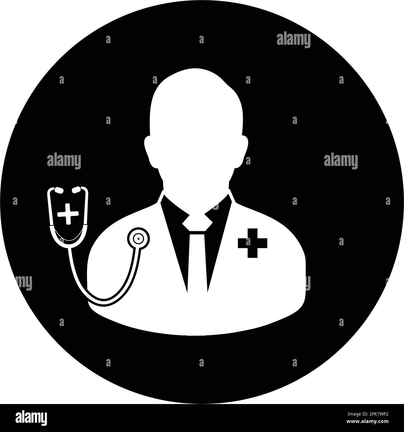 Doctor Icon. Rounded Button style vector EPS Stock Vector Image & Art ...