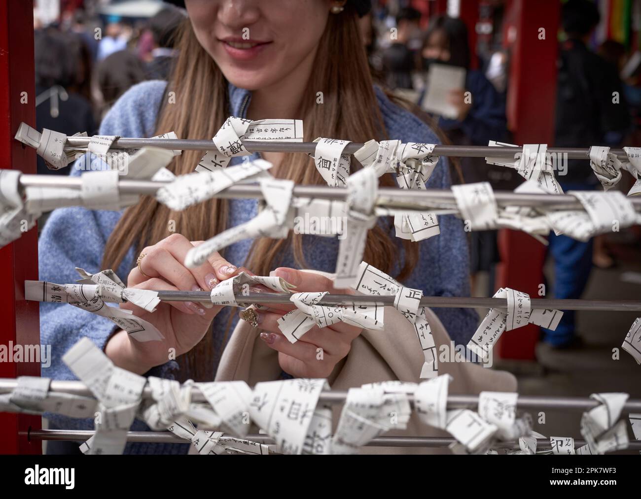 Hanging fortune slip at Sensoji Temple, Asakusa Stock Photo - Alamy
