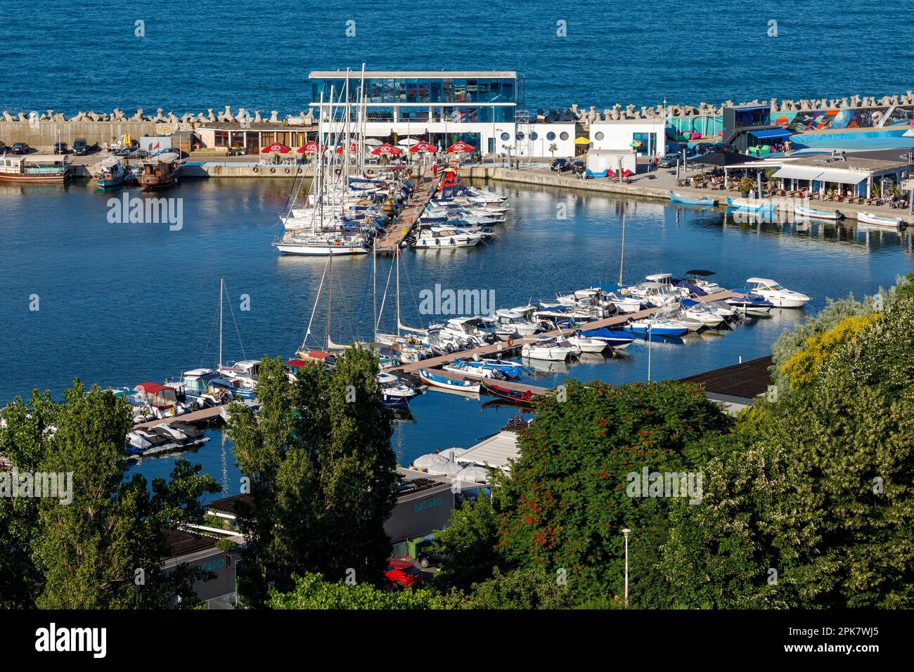 The harbor of Constanta at the Black Sea in Romania Stock Photo - Alamy