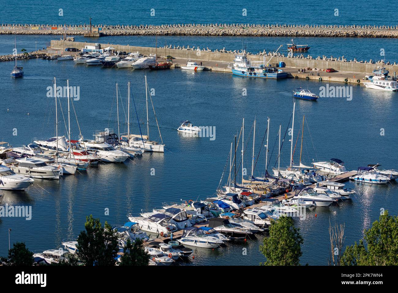 The harbor of Constanta at the Black Sea in Romania Stock Photo - Alamy