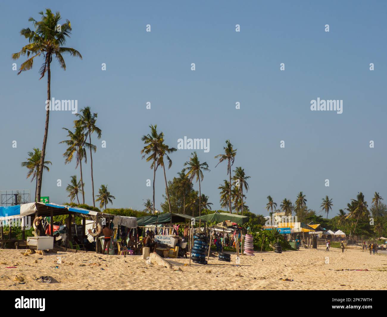 Dar es Salaam, Tanzania - January 2021: Used clothes racks on Coco ...