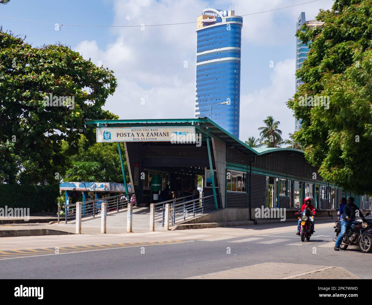 Dar es Salaam, Tanzania - January 2021:The city center with modern tall ...