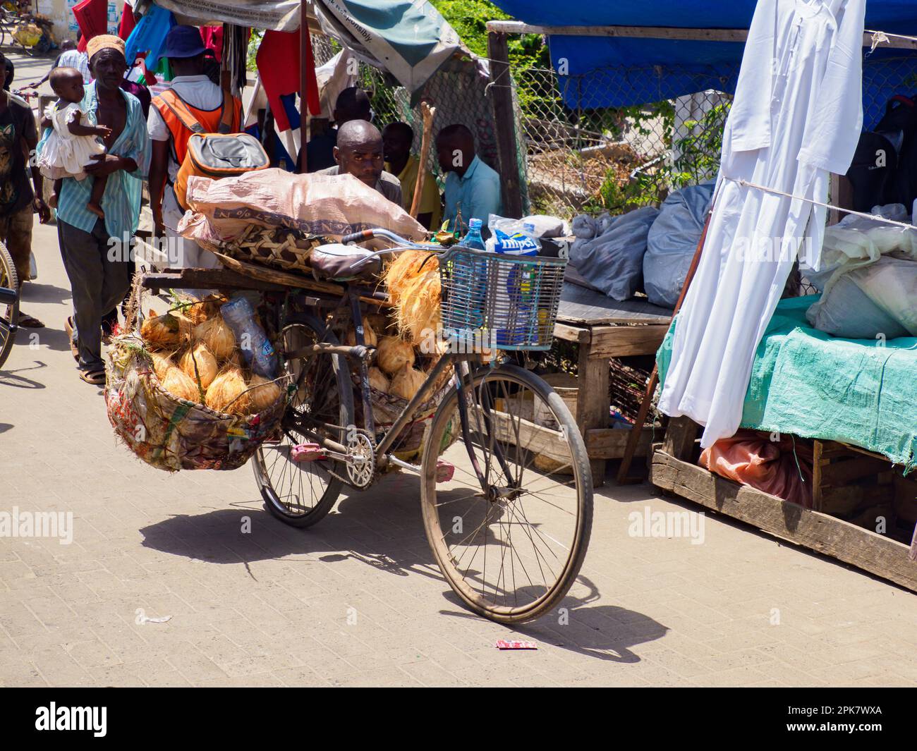 Dar es Salaam, Tanzania - Feb, 2021: The bicycle is a very popular ...
