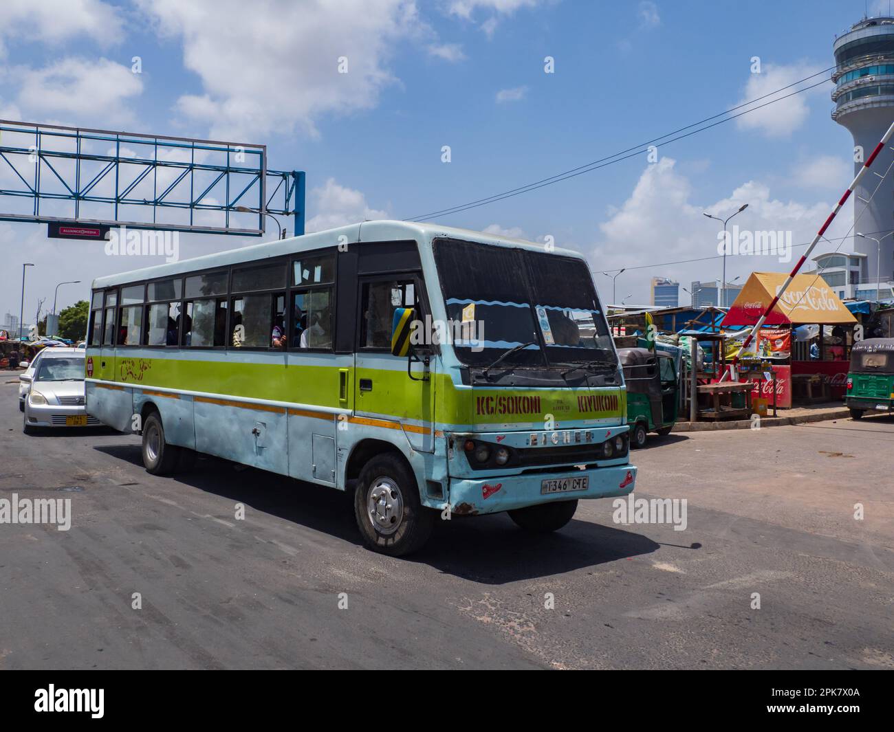 Dar es Salaam, Tanzania - January 2021: Buses on the street of Africa ...