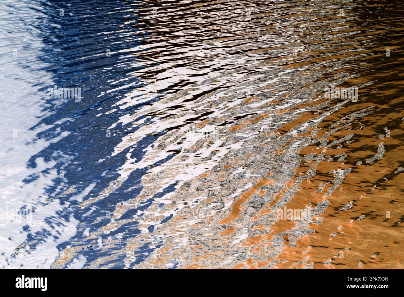 River water surface details, reflections and abstracts, ripples and ...