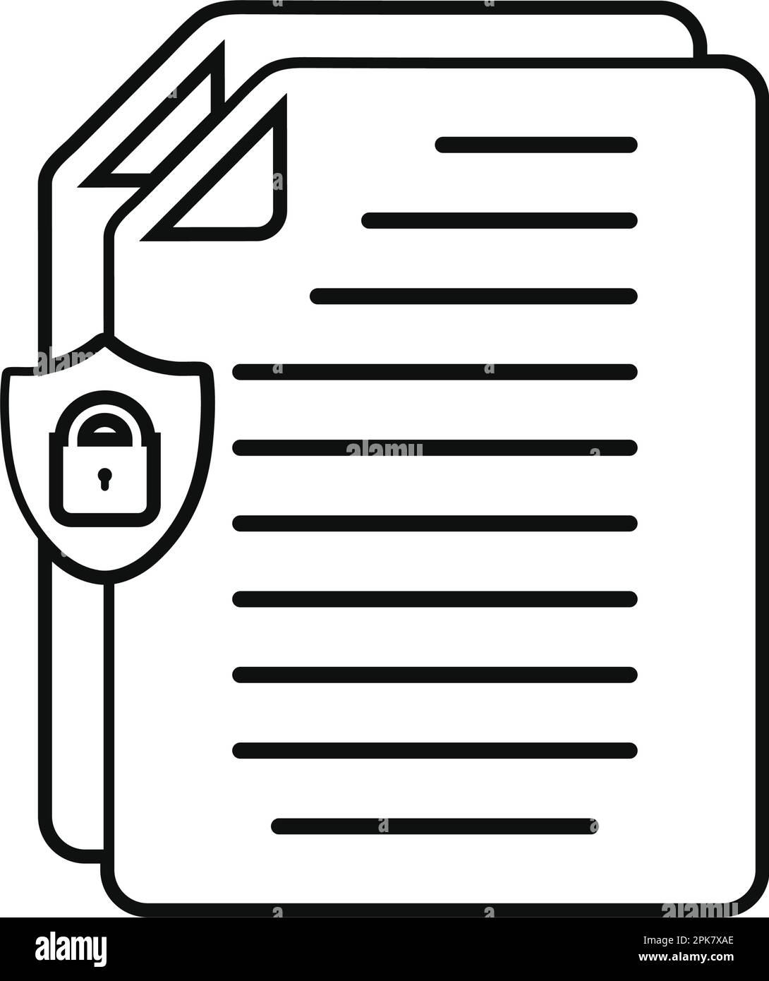 Document protection, security line icon. Flat style vector EPS Stock ...