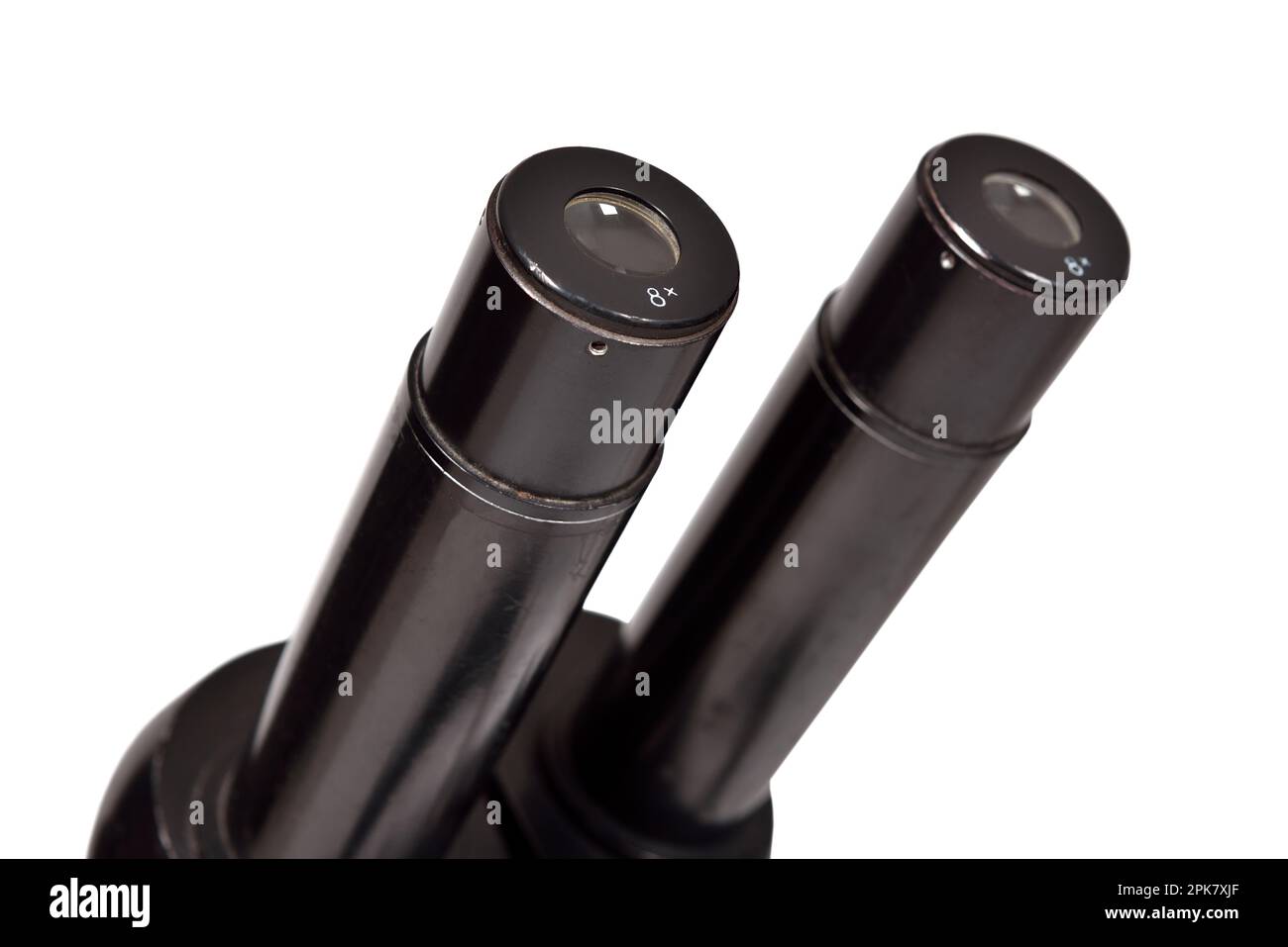 old microscope on a white background Stock Photo - Alamy