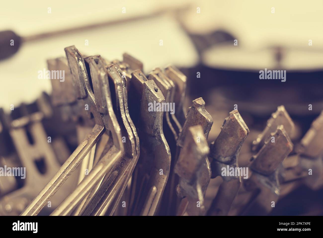 Hammers typewriter, extra close up. Vintage effect Stock Photo - Alamy