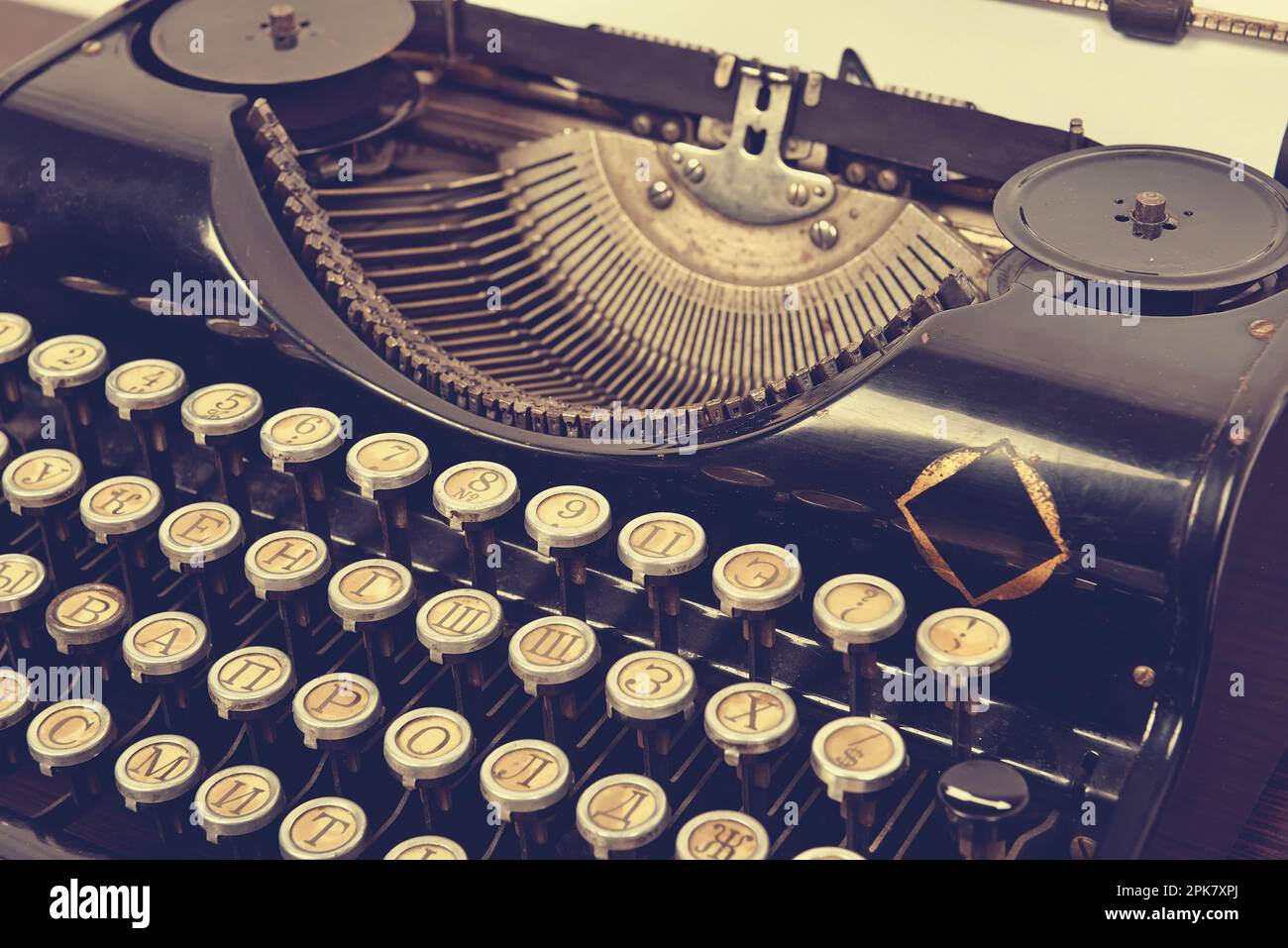 old vintage typewriter, close up. Vintage effect Stock Photo - Alamy