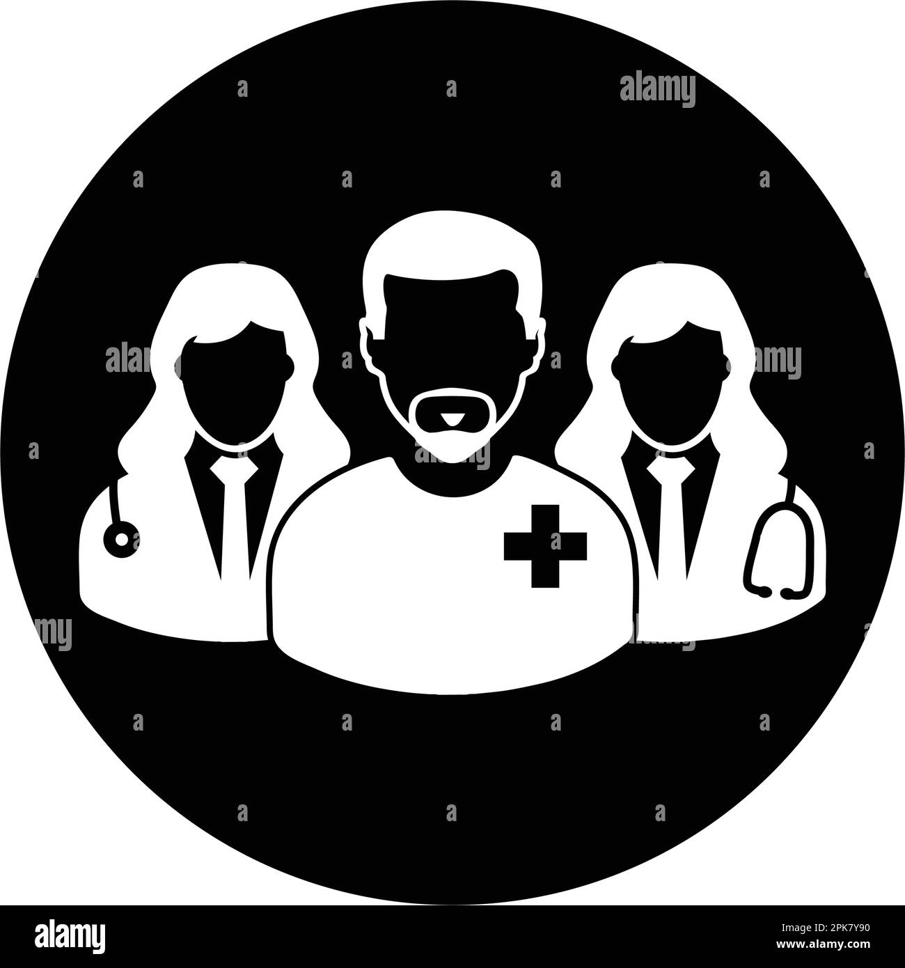 Medical Team Icon. Rounded Button style vector EPS Stock Vector Image ...