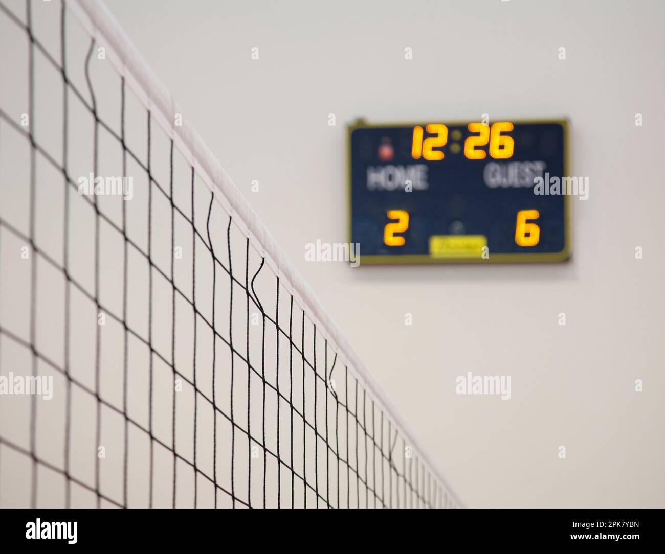 A school sports hall, the electronic scoreboard Stock Photo - Alamy
