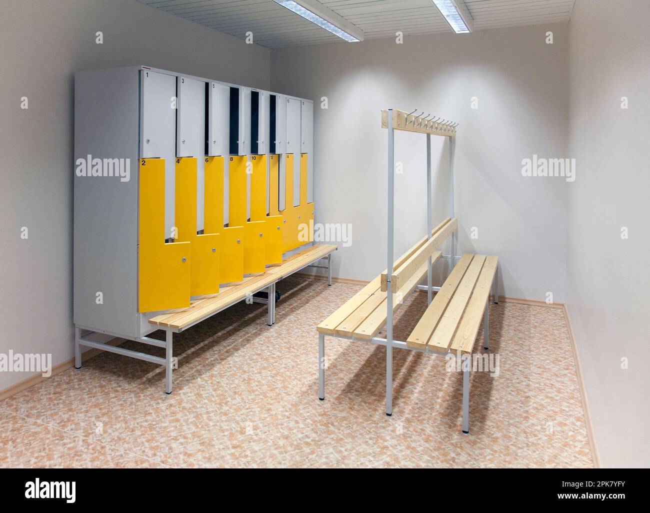 A changing room or locker room in a school or technical college ...