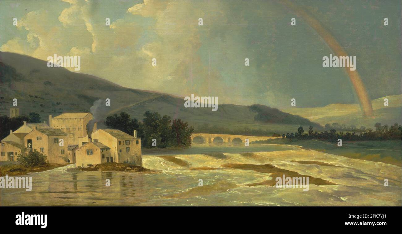 Otley Bridge on the River Wharfe circa 1783 by William Hodges Stock ...