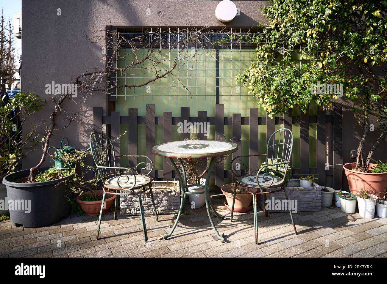 Two chairs little table hi-res stock photography and images - Alamy