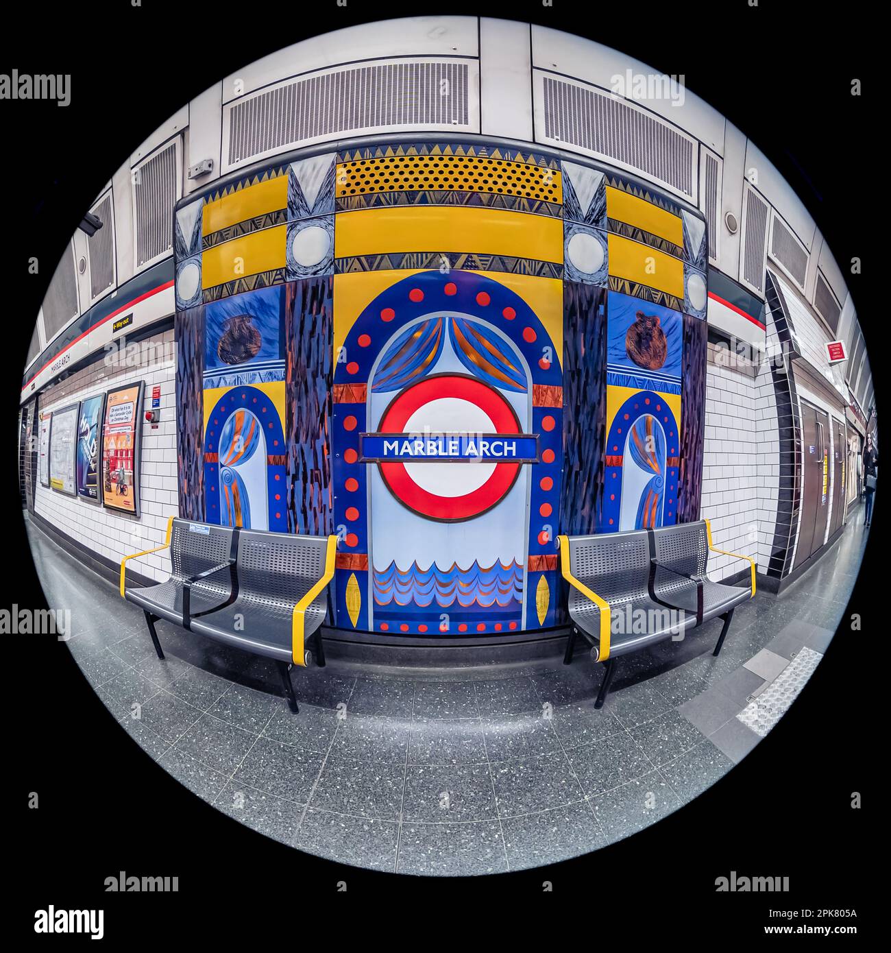 Motif on the theme of an arch by Annabel Grey, station platform at ...
