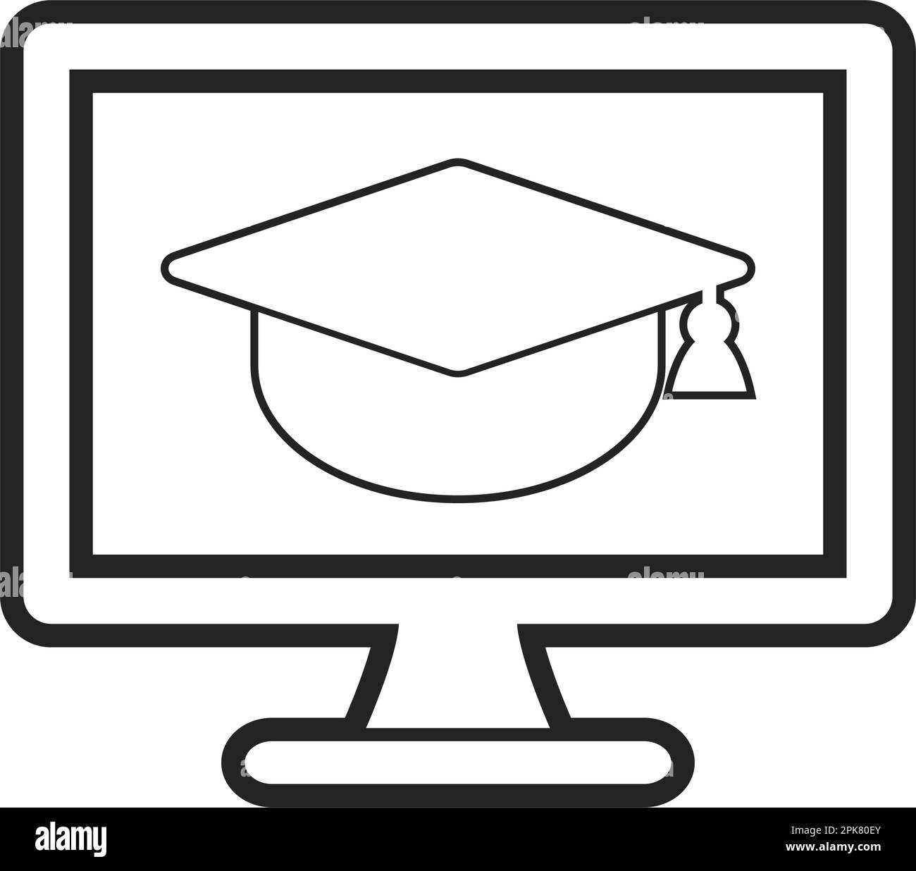 Icon graduation cap editable Black and White Stock Photos & Images - Alamy