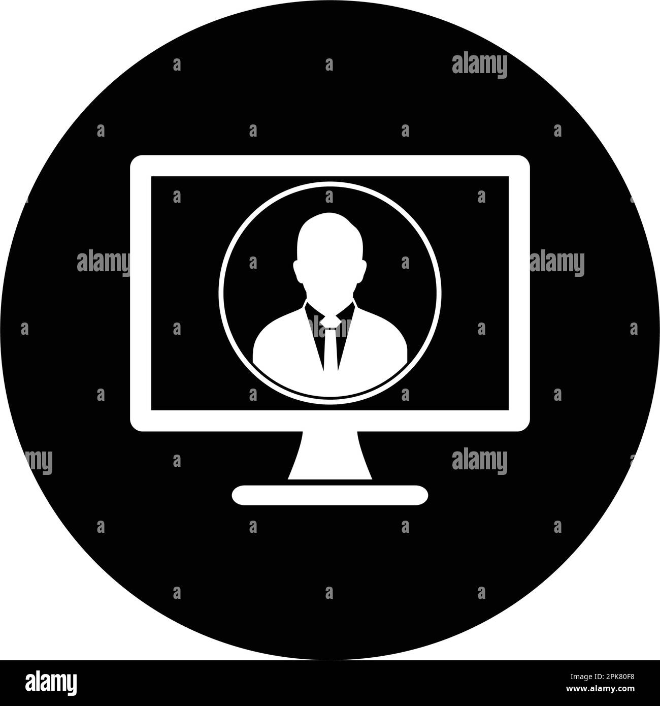 Online Business Service Agent Rounded Icon. Editable Vector EPS Symbol ...