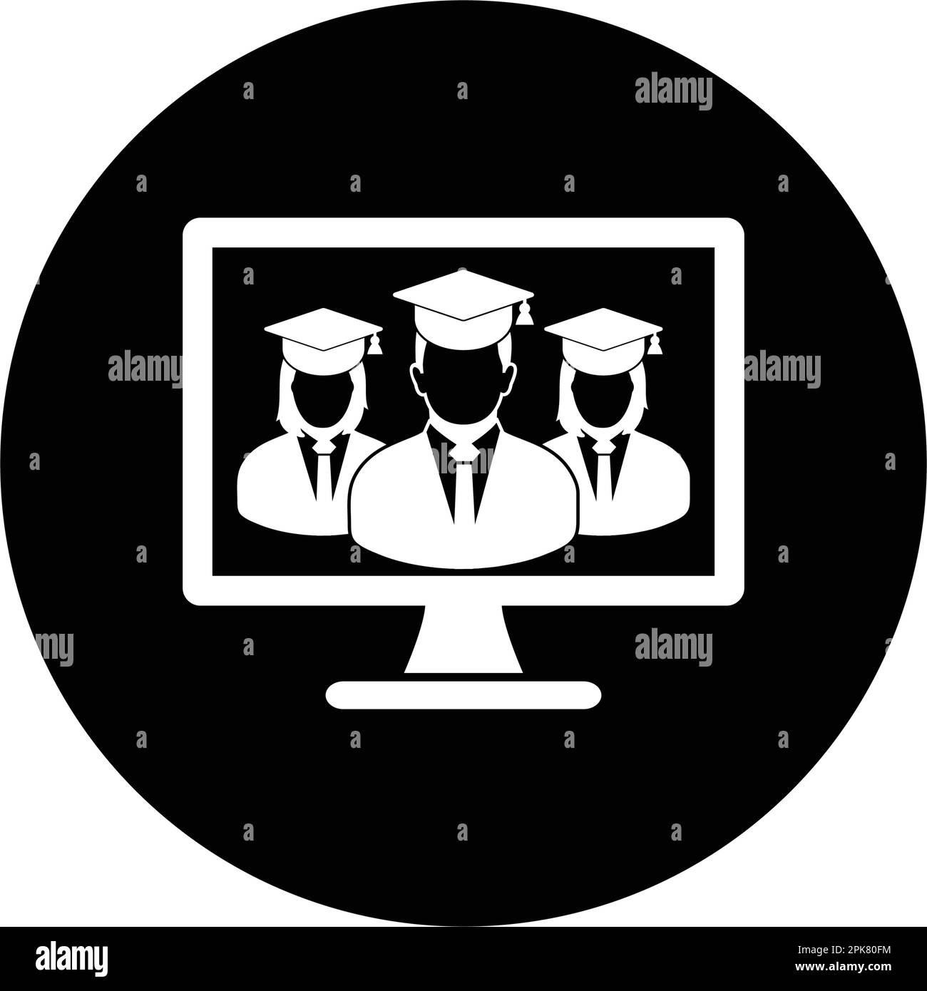 Online Graduate Students Group Rounded Icon. Editable Vector EPS Symbol ...