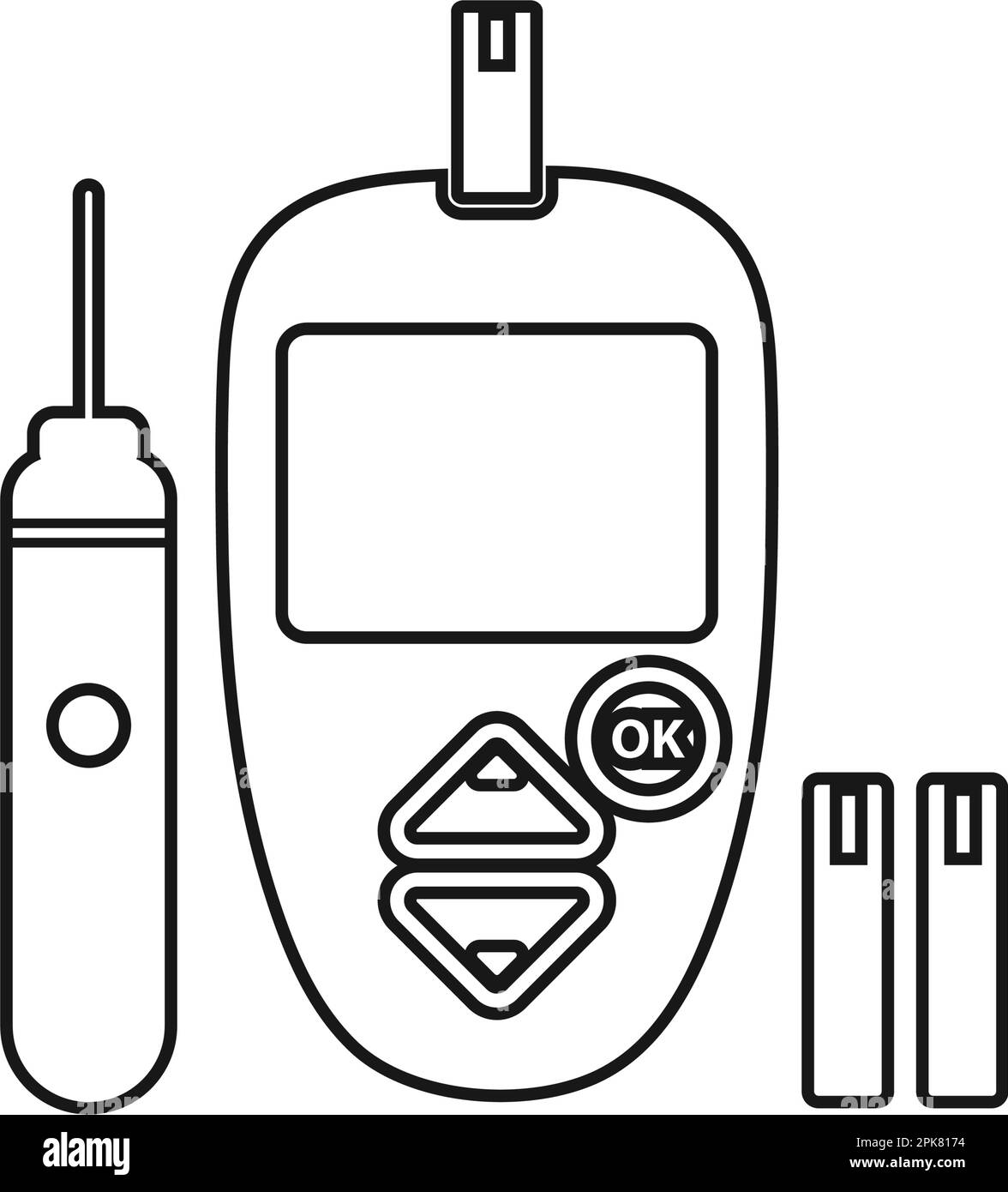 Diabetic Monitoring Tools Line Icon Editable Vector Symbol Illustration Stock Vector Image