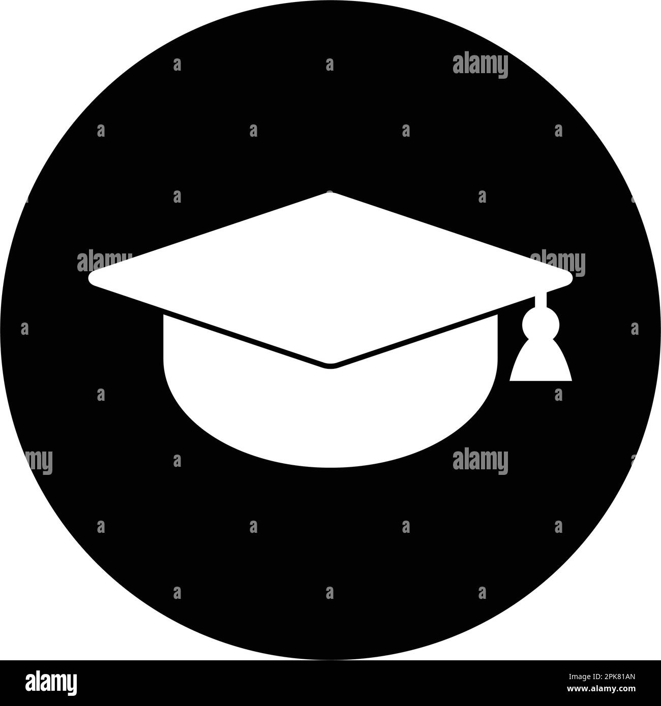 Graduate Student Cap Button Icon. Editable Vector EPS Symbol ...