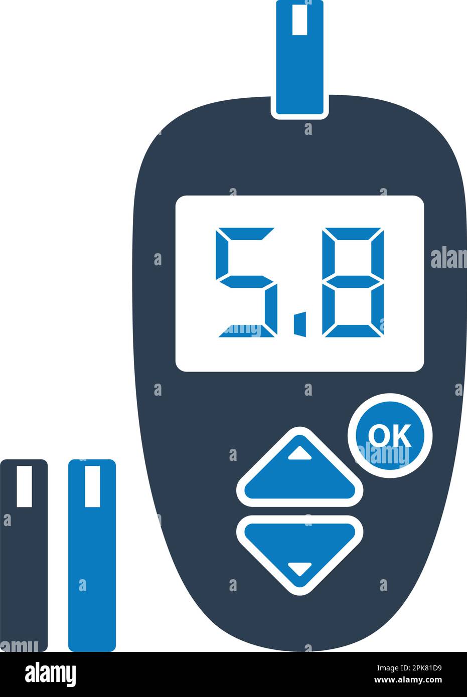 Digital Glucose meter icon with strip symbol . Flat style vector EPS Stock Vector Image & Art ...
