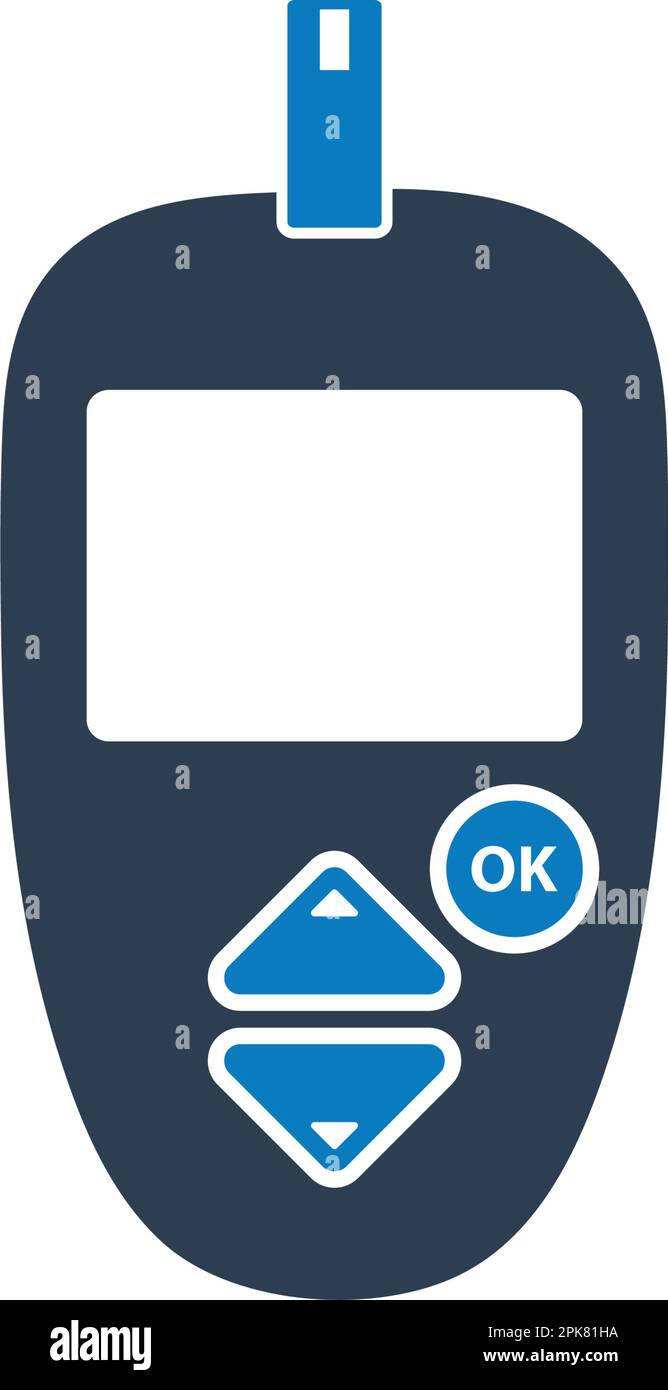 Glucose meter icon with strip symbol. Flat style vector EPS Stock ...