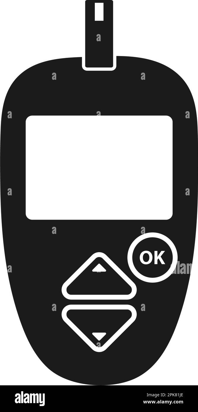 Glucose meter icon with strip symbol. Flat style vector EPS Stock ...