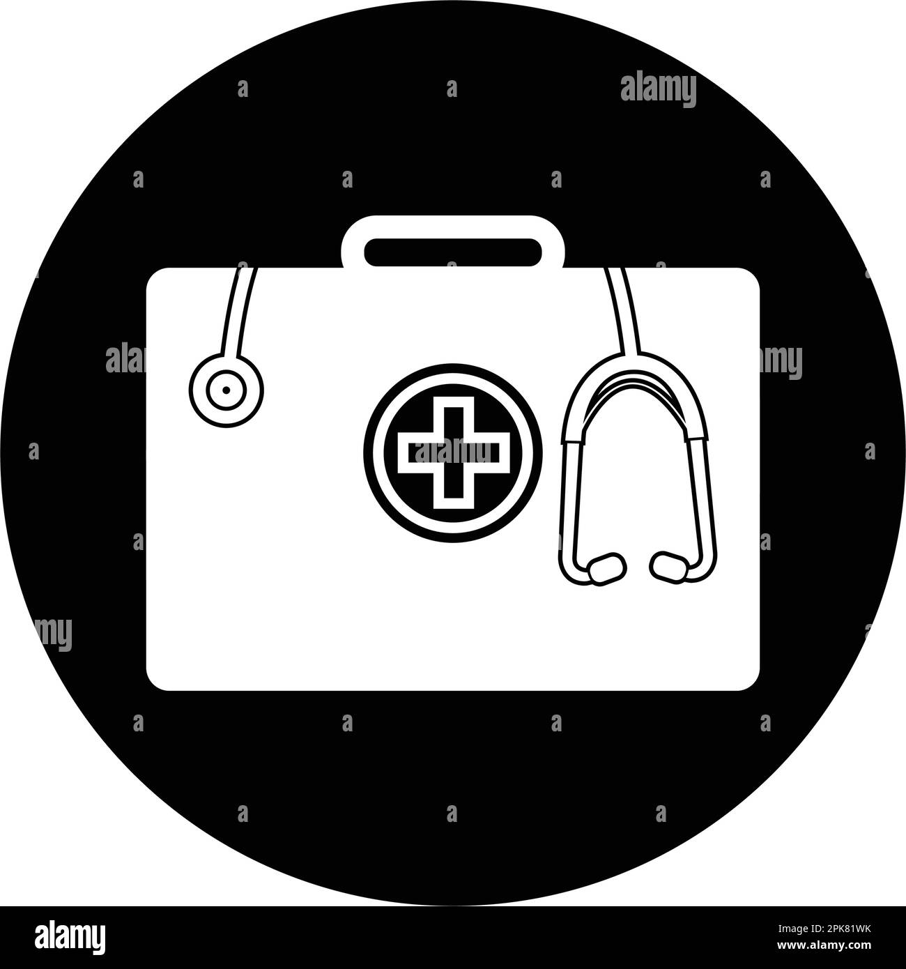 First Aid Kit Bag Button Icon. Editable Vector EPS Symbol Illustration ...